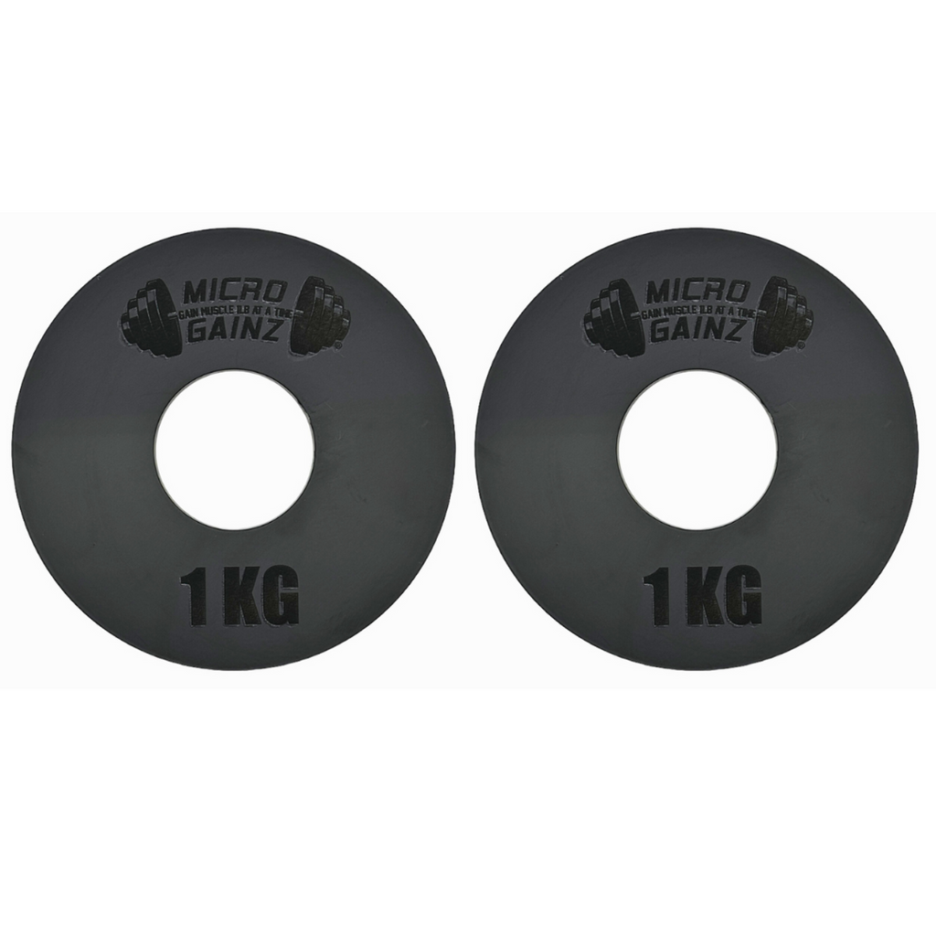 Micro Gainz Olympic Size Kilogram Fractional Steel Weight Plates 1 KG