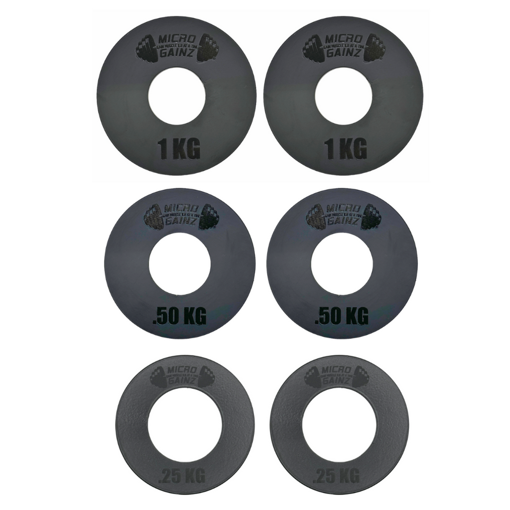 Micro Gainz Olympic Size Kilogram Fractional Weight Plates Set of 6 St