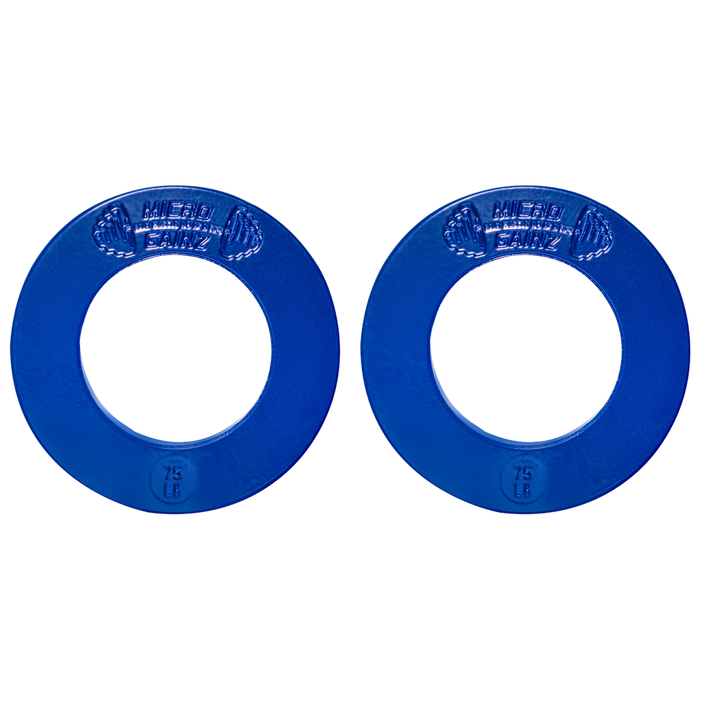 Micro Gainz Olympic Size Fractional Weight Plates Pair of Blue .75LB P